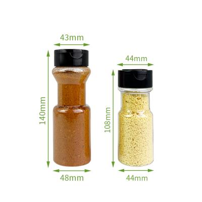 China Wholesale Sample Provided Plastic Spice Jars Bottles Containers With Black Lid Perfect for Storing Spice and Powders for sale