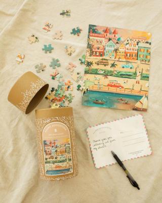 China Recycled Custom Logo Kraft Round Paper Container for Kids Puzzle Building Blocks Pencil Toys Cardboard Paper Tube Packaging for sale