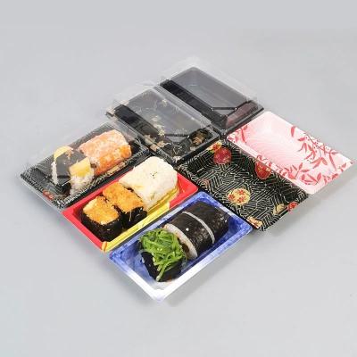 China Custom Packaging Box Disposable Sushi Takeaway Wooden Sushi Box Sushi Food Container Box for sale