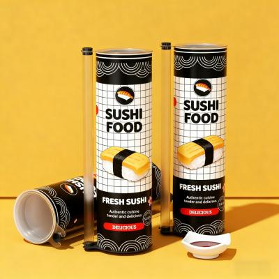 China Eco-Friendly Push Pop Up Food Grade Paper Canister Packaging 60x220mm with Chopsticks for sale