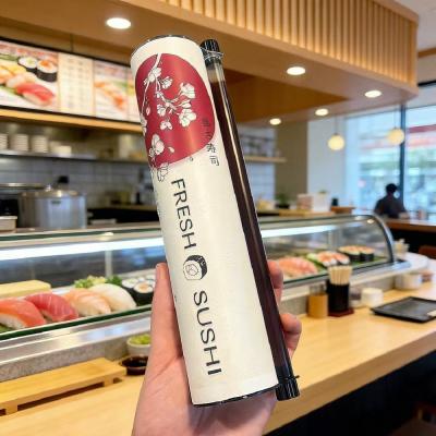 China Eco-Friendly Food Grade Paper Composite Can with Push-Up Mechanism for Sushi Tube Packaging for sale