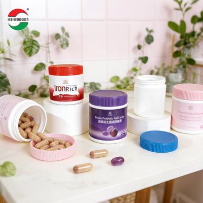 China Food Grade HDPE Vitamin Health Product Bottles Colored Capsule Shape Calcium Tablets sealed Bottles for sale