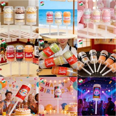 China Economical Food Grade Sushi Push Pop up Plastic Tube Custom New Design PP Plastic Bottle Packaging for Cake Jelly for sale