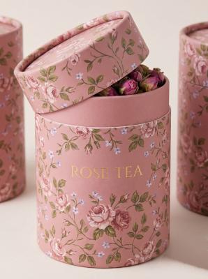 China Custom Logo Food Grade Round Kraft Paper Tube Gift Boxes Cylindrical Paper Cans for Matcha Tool Set Tea Storage for sale