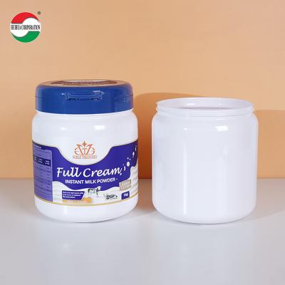 China Food Grade PET Plastic Jar Milk Powder & Protein Powder Storage Container with Peel-off Lid for sale