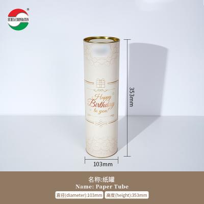 China Custom Wine Bottle Paper Tube Packaging – Premium Cardboard Cylindrical Gift Box for Wine & Liquor Bottles for sale