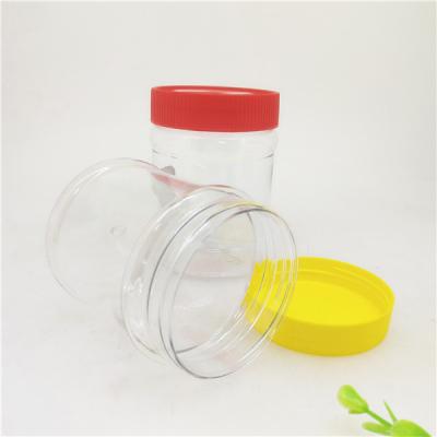 China Non - Toxic Food Grade Clear Plastic Cylinder / 10oz Peanut Butter Bottles for sale