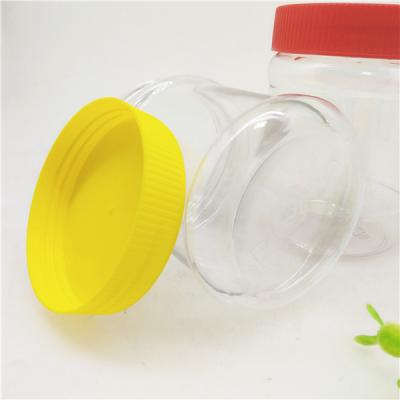 China Non - Toxic Food Grade Clear Plastic Cylinder / 10oz Peanut Butter Bottles for sale
