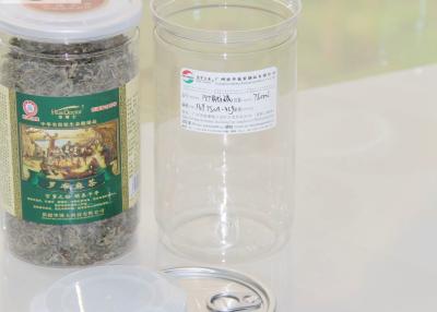 China Eco Friendly Clear Pet Jars , 4oz Plastic Cookies Jar With Aluminum Lid for sale