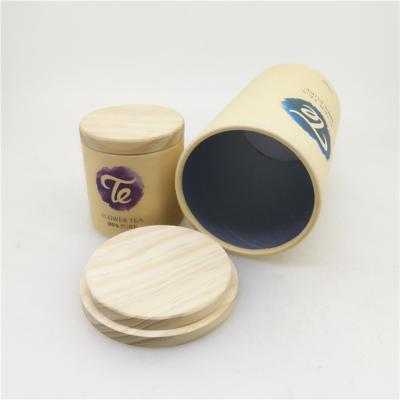 China Tape los envases de empaquetado de papel herméticos del cilindro con corcho del tubo/de la cartulina de la tapa de madera en venta