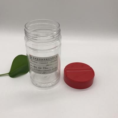 China 310ml Clear Plastic Cylinder , Pet Salt Shaker Spice Jar With Double Open Flip Cap for sale