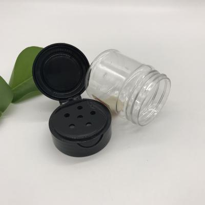 China 70ml Transparent Empty Mini Spice Jars With Hole In Cover , Plastic Food Bottles for sale