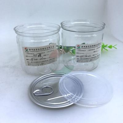 China FDA SGS Clear Plastic Cylinder  Round Shape Candy PET Can Air - Proof for sale