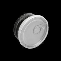China 100ml Clear PET Easy Open Can 33mm Height with Aluminum Lid for Bubble Tea Packaging for sale