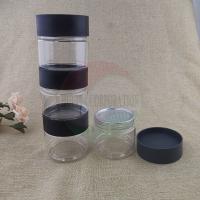 China 438ml PET Plastic Cookie Nuts Jar with Stackable Easy Open Screw Lid for sale