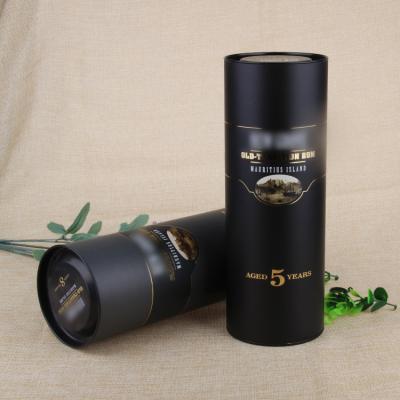 China Empty Cylinder Paper Tube Box For Wine Bottles Packaging With Metal Lid for sale