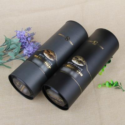 China Empty Cylinder Paper Tube Box For Wine Bottles Packaging With Metal Lid for sale