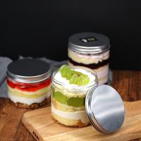 China Clear PET Plastic Ice Cream Container 300ml with Aluminum Lid 85mm for sale