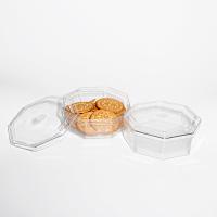 China Food Grade PET Plastic Container Box 147x147x54mm with Lid for Packaging for sale