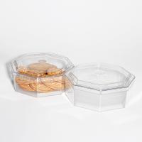 China Food Grade PET Plastic Container Box 147x147x54mm with Lid for Packaging for sale