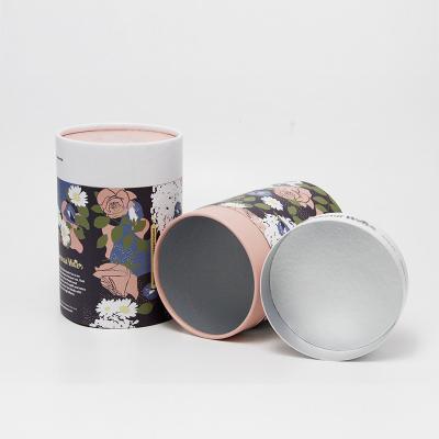 China Custom Recyclable Round Kraft Paper Tube Food Grade Composite Jar for Industrial Packaging of Protein Powder Tea and Snacks for sale