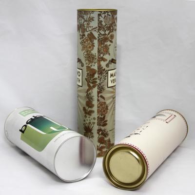 China Customised Movable Tin Lid silver stamping Kraft Paper Tube Packaging , Wine Bottle paper cans for sale