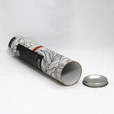 China Customised Movable Tin Lid silver stamping Kraft Paper Tube Packaging , Wine Bottle paper cans for sale