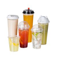 China Biodegradable PLA Bubble Tea Cups 20oz 550ml Capacity - Eco-Friendly Cold Coffee & Milkshake Containers for sale