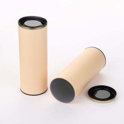 China Cilindro de encargo de las latas compuestas de papel del sellado de oro alrededor del tubo que empaqueta con la tapa en venta