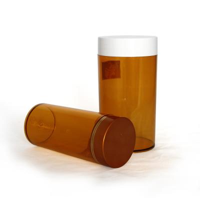 China 700ml Clear Plastic Cylinder Tubes , Golden PET Can With Screw Lid for sale