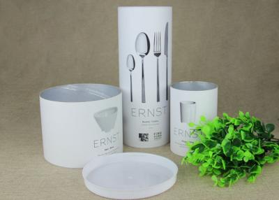 China Custom Kraft Paper Tubes Packing With Movable PP Lids For Tableware for sale