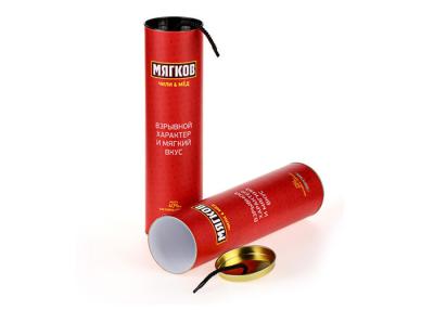 China Custom Paper Tube Packaging Cardboard Paper Tube With Metal Movable Lid And Ribbon for sale