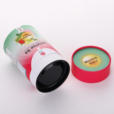 China Powder Tea Packaging Paper Tube Cardboard Inner Aluminum Foil With Metal Lid for sale