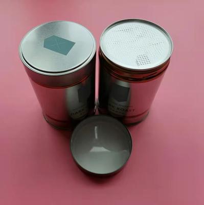 China Empty Round Airtight Coffee Tin Plate Cans Tinplate Tea Packaging Tin Box for sale
