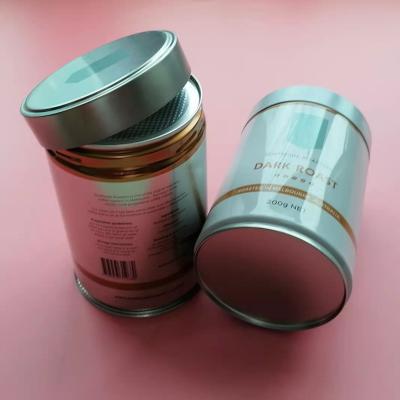 China Empty Round Airtight Coffee Tin Plate Cans Tinplate Tea Packaging Tin Box for sale