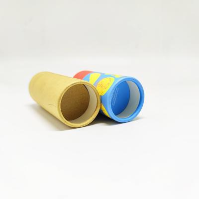 China Push Up Brown Kraft Lip Balm Paper Tube Deodorant Stick Packaging Cylider for sale