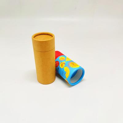 China Push Up Brown Kraft Lip Balm Paper Tube Deodorant Stick Packaging Cylider for sale