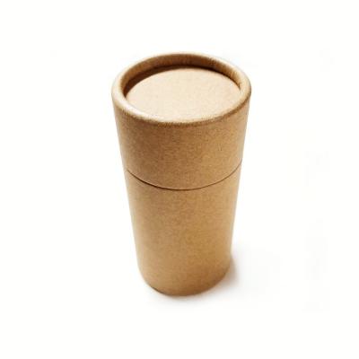China Push Up Brown Kraft Lip Balm Paper Tube Deodorant Stick Packaging Cylider for sale