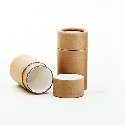 China Push Up Brown Kraft Lip Balm Paper Tube Deodorant Stick Packaging Cylider for sale