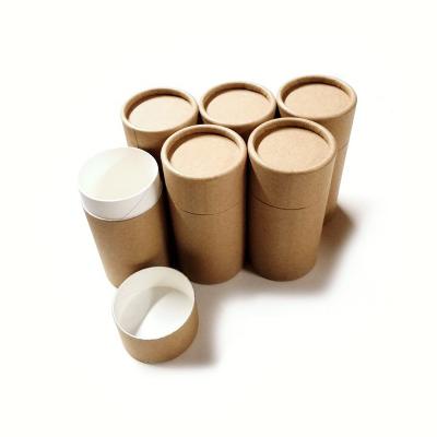 China Push Up Brown Kraft Lip Balm Paper Tube Deodorant Stick Packaging Cylider for sale