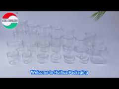 Cylinder Clear Empty Transparent Plastic Cans Square Food Grade PET Plastic Jar With Easy Open Lids PP Cap For Food Packaging