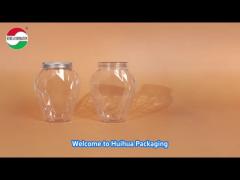 650ML Rhombus Shape PET Plastic Jar with Plastic Lid Food Grade Packaging Container Clear Bottle