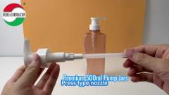 500ML PET Bottle Plastic Jar Pump Press Lid For Shampoo & Shower Gel