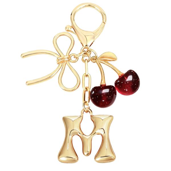 Quality GUGEER Cherry Keychain Cute Bag Charm Women Leather Keyring Car Keys Gift Mother's Day Birthday Valentine's Purse Accessory for sale