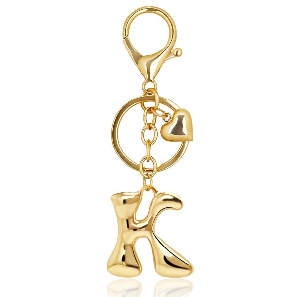Quality GUGEER Gold Bubble Heart, Cherry, Bow & More Designs Letter Initial Keychain Bag Charms – Cute Purse Charms for Handbags for sale