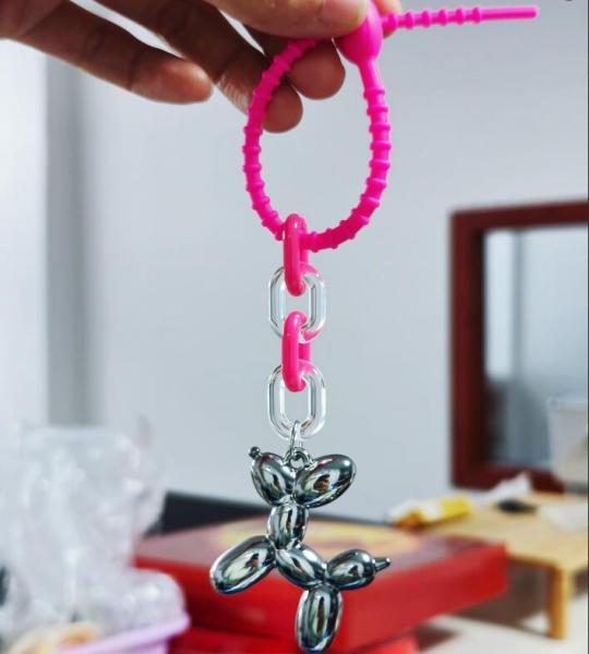 Quality GUGEER Jelly Balloon Dog Design Keychain for Women, Cute Girls Key Chain, Bag Charms Accessories for Car Purse Backpack for sale