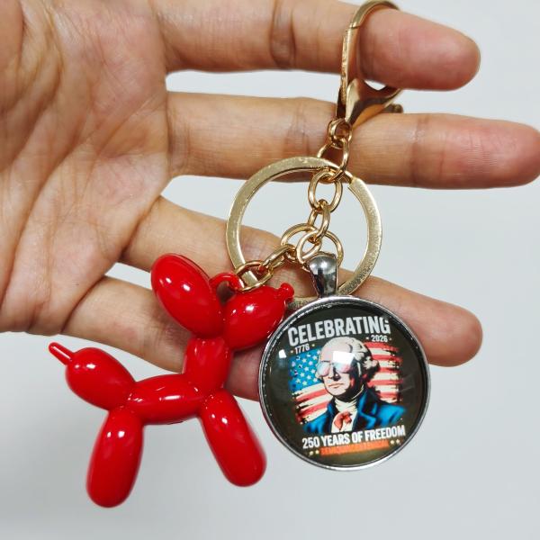 Quality GUGEER USA 250th Anniversary Merchandise Keychain, Commemorative Keychain, American Semi-quincentennial Metal Key Ring with Flag Charm, Dog keychains,Patriotic Celebration Gift for Men Women for sale