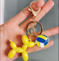 Quality GUGEER Cute Jelly Balloon Dog Design Keychain for Women,Volleyball Charms for sale