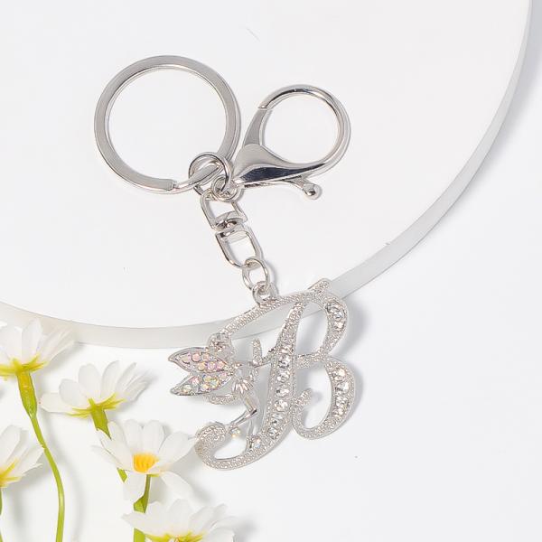 Quality GUGEER Simple Design Alphabet Letter Keychain Cute Bag Charm Key Pendant for Mother’s Day Christmas Valentine Gift for sale