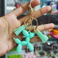 Quality GUGEER Mint Green Mini Balloon Dog Keychain Pendant, Adorable Animal Key Ring, for sale